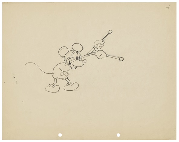 A PRELIMINARY ANIMATION DRAWING FOR MICKEY MOUSE by Walt Disney Studios ...