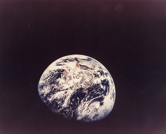 First photograph of the planet Earth taken by an astronaut, Apollo 8 ...
