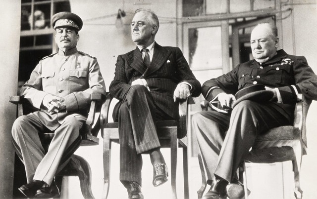 WWII Group of 4 photographs of Allied leaders, including the Tehran and ...