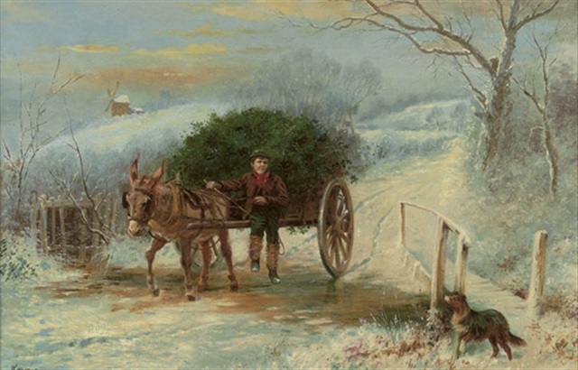 Bringing home the holly by Wilson Hepple on artnet