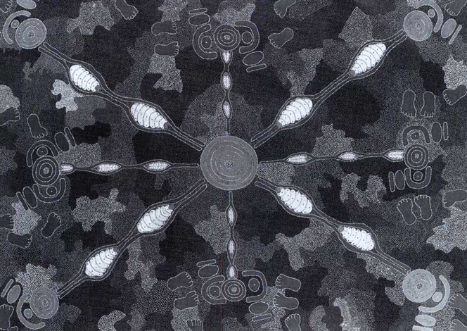 Witchetty grub dreaming by Jungarai Willie Ryder on artnet