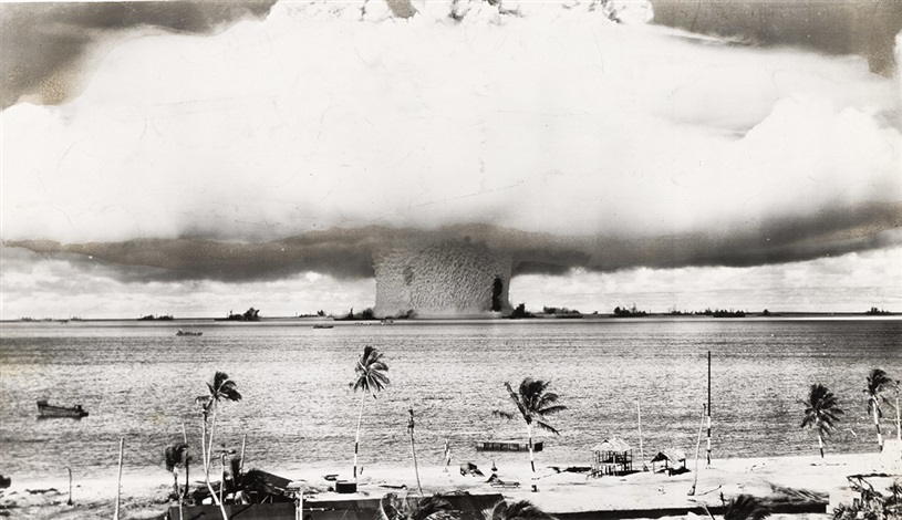 NUCLEAR A group of four panoramic atomic bomb testing photographs ...