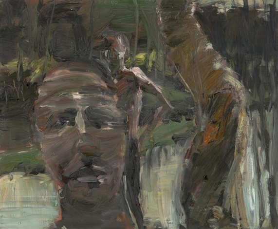 Self Portrait, Geoff and Tree 1990 by McLeod Batten on artnet