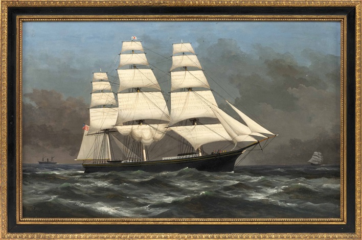 Famous American Clipper Ship Flying Cloud Built by Donald McKay in 1851 ...