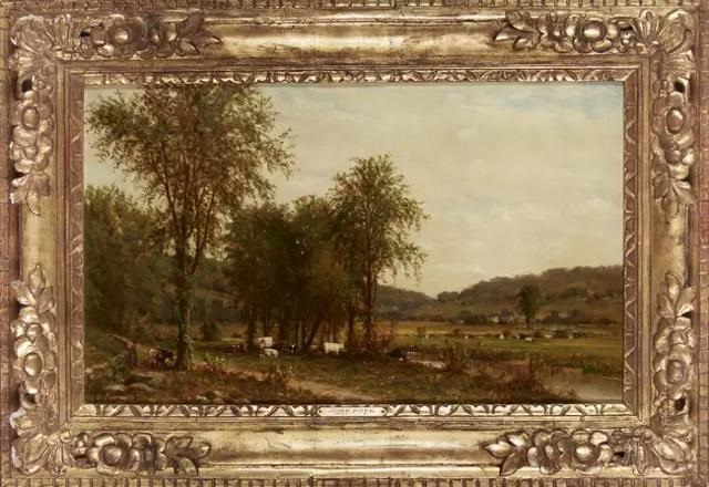 A wooded river landscape with cows by John Pope on artnet