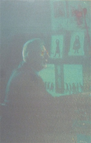 L. S. Lowry at his easel in the Elms by Harold Riley on artnet