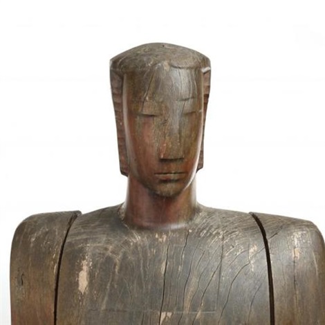Monumental Wood Figure of Orpheus by Ernest Wijnants on artnet