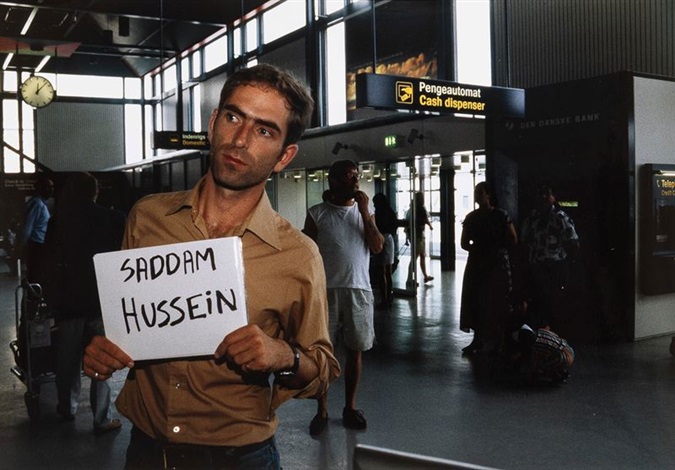 Waiting for famous people Saddam Hussein, 1997 by Jonathan Monk on artnet