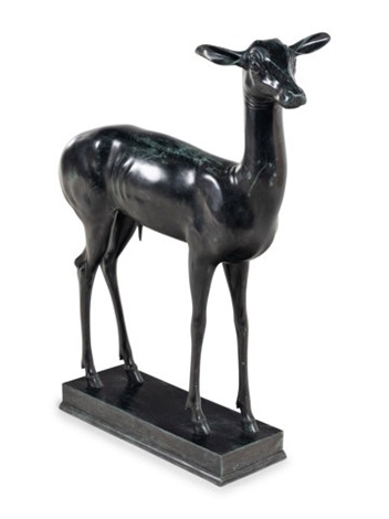 A Pair of Italian Bronze Figures of Pompeiian Fallow Deer by Chiurazzi ...