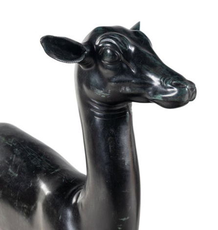 A Pair of Italian Bronze Figures of Pompeiian Fallow Deer by Chiurazzi ...