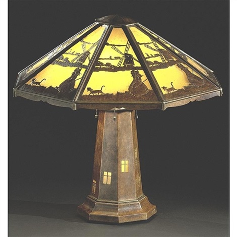 Lighthouse table lamp by Charles P. Limbert Co on artnet