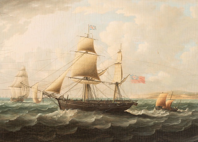 Eighteen-Gun Brig off the English Coast by Thomas Buttersworth on artnet