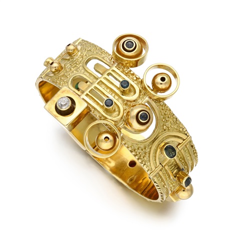 Ruby, sapphire and diamond bangle, 1970s by Giorgio Facchini on artnet
