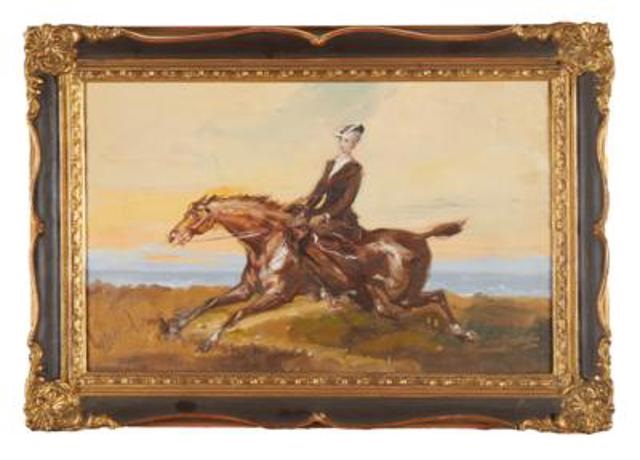 Junge Dame zu Pferd by Adolf Pirsch on artnet