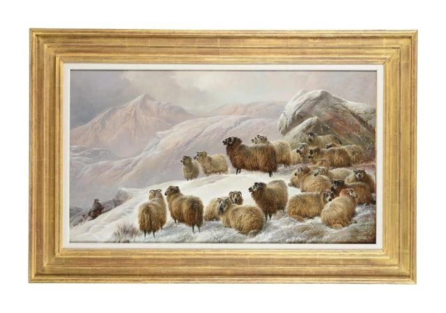 SHEEP IN A SNOWY HIGHLAND LANDSCAPE by Charles Jones on artnet