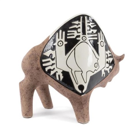 GENE REBECCA TOBEY CERAMIC BUFFALO SCULPTURE by Gene and Rebecca Tobey ...