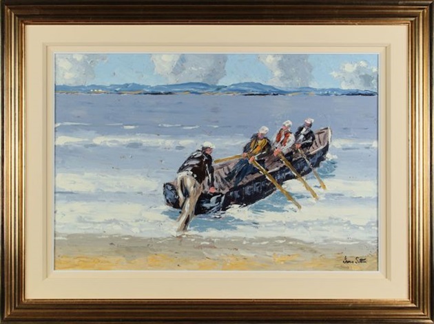 LAUNCHING THE CURRACH, ARAN MOR, ARAN ISLANDS, COUNTY GALWAY by Ivan ...