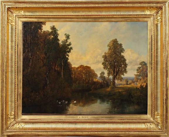 Paysage avec des canards sur une rivière by Johann Jakob Ulrich on artnet