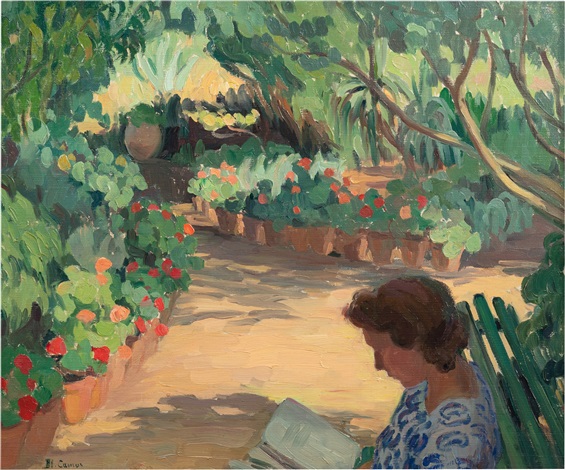 La Lecture Dans Le Jardin By Blanche Augustine Camus On Artnet