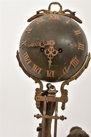 A Large French Swinging Arm Mystery Clock, Rose Des Bois by Auguste ...