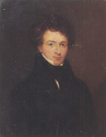 Portrait of Richard Parkes Bonington, wearing a black coat and white ...