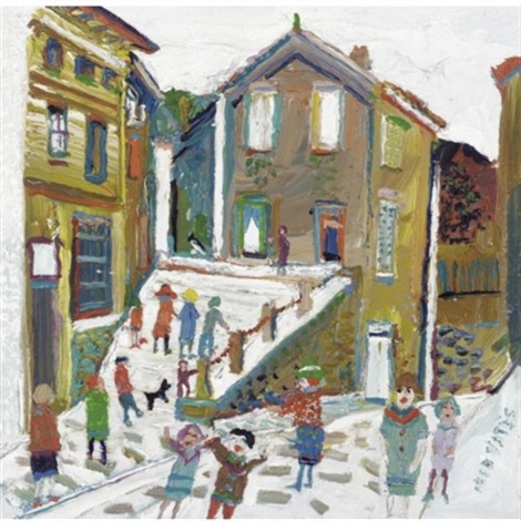 Village square, Cornwall by Fred Yates on artnet