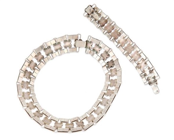 A Set Of Fred Davis Mexican Silver And Amethyst Jewelry by Frederick W ...