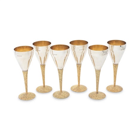 STUART DEVLIN a set of six silver and silver-gilt goblets by Stuart ...