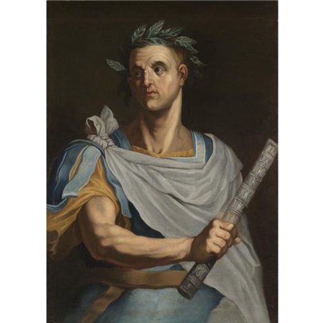 Julius Caesar Laurel Wreath Augustus Caesar: Profile. Drawing, C.