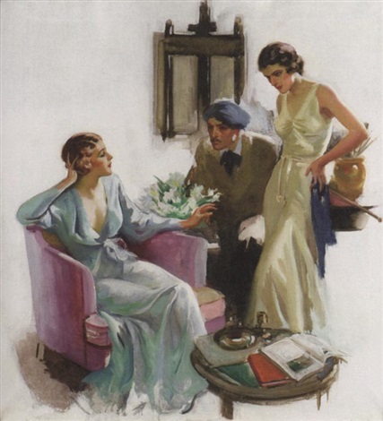 Artist with two confrontational models by Walter G. Ratterman on artnet