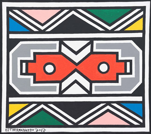 Ndebele Patterns by Esther Mahlangu on artnet