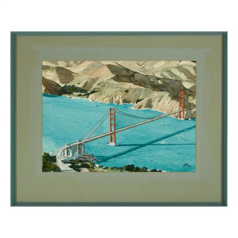 The Golden Gate Bridge, Coit Tower, and Fishermans Wharf a group of ...