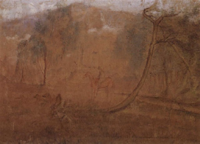 Landskap med rytter by Lars Hertervig on artnet