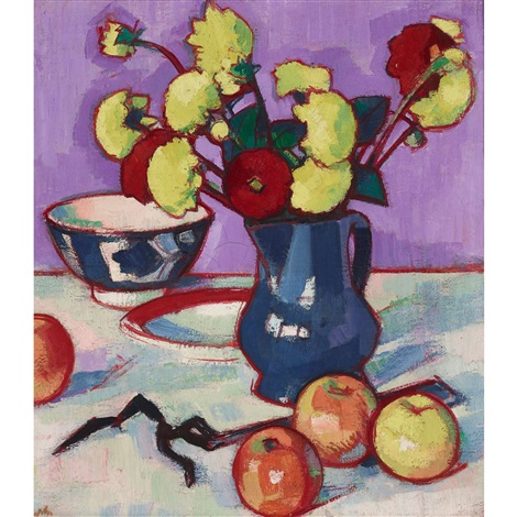 STILL LIFE WITH FRUIT AND FLOWERS by Samuel John Peploe on artnet