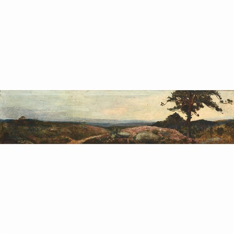 PAYSAGE DE COLLINES AVEC UN GRAND ARBRE by Joseph Caron on artnet