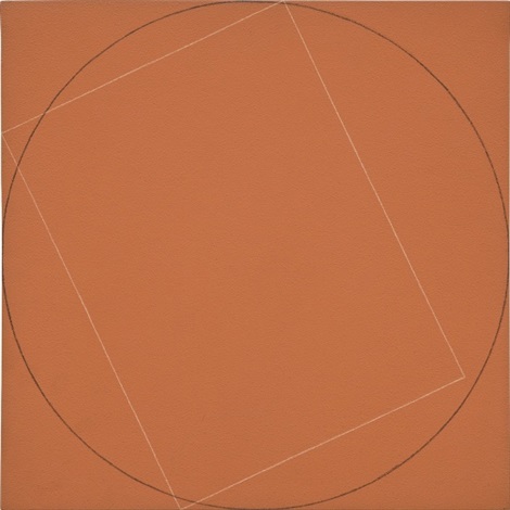 A Rectangle and a Circle Within a Square by Robert Mangold on artnet