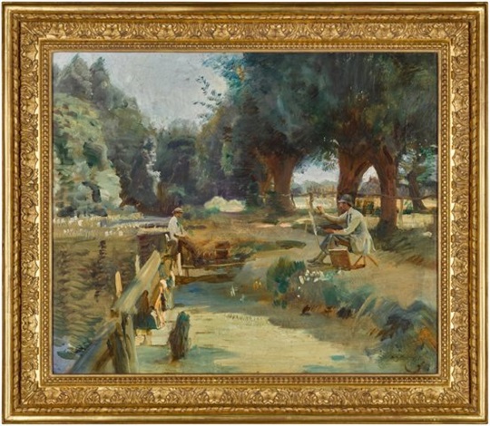 Maurice Codner painting at Flatford by Sir Alfred Munnings on artnet