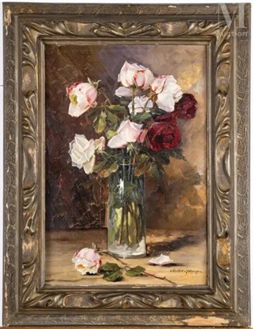 Bouquet de roses dans un vase by Elena Muller Stăncescu on artnet