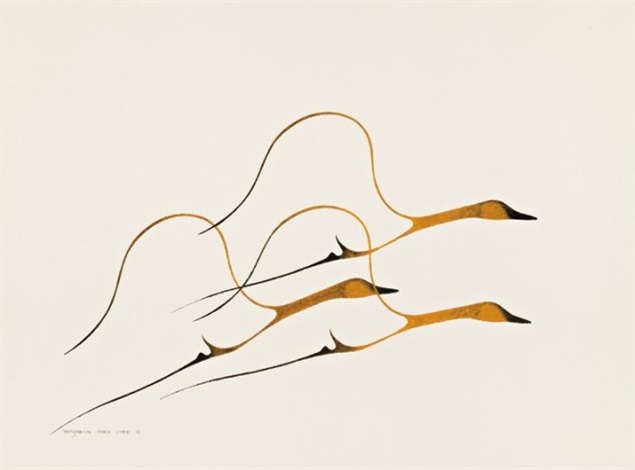 Three Flying Geese by Benjamin Chee Chee on artnet
