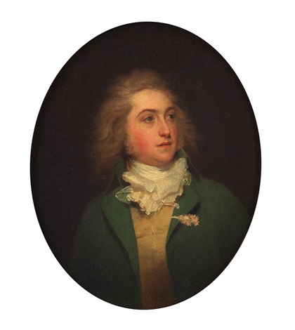 Portrait of Lieutenant Paul Sandby 1765-1793, bust-length, in a green ...