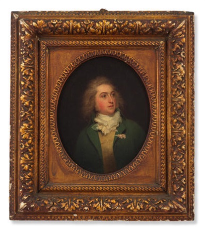 Portrait of Lieutenant Paul Sandby 1765-1793, bust-length, in a green ...