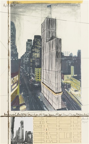 Wrapped building, project for 1 Times Square, Allied Chemical Tower ...