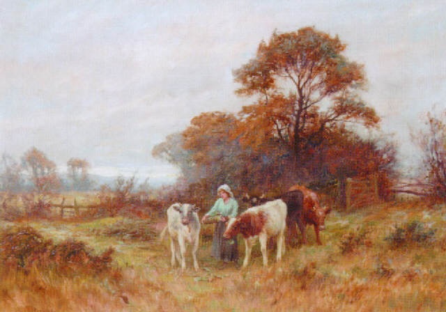 Feeding the calves by Frederick James Knowles on artnet