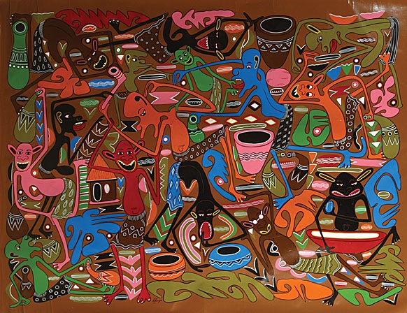 Compositie met figuren by George Lilanga di Nyama on artnet