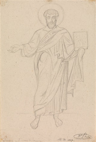 Group of 4 pencil drawings. by Hippolyte Jean Flandrin on artnet