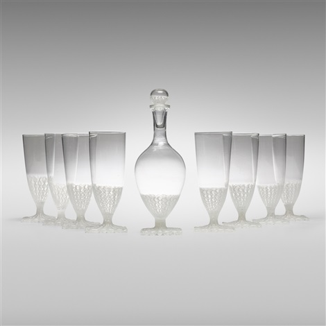 Cristallo e Filigrana decanter and glasses by Tomaso Buzzi on artnet