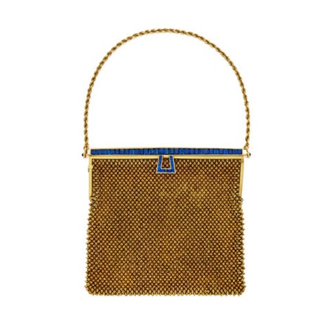 CHARLES HOLL AN 18K GOLD, DIAMOND AND SAPPHIRE EVENING BAG, FRANCE by ...