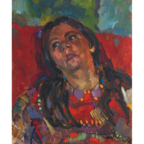 Portrait of the artists wife by Arthur Shilling on artnet