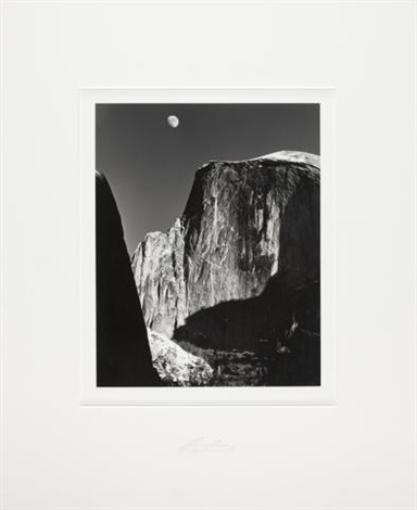 Moon and Half Dome, Yosemite National Park, California by Ansel Adams ...