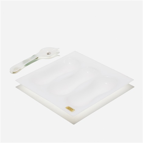 Prototype Cloverware serving dish and spoon by Eva Zeisel on artnet